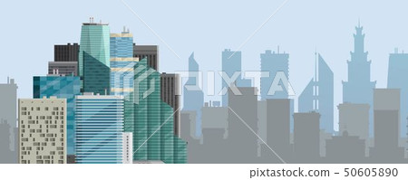 City background horizontal banner vector... - Stock Illustration ...