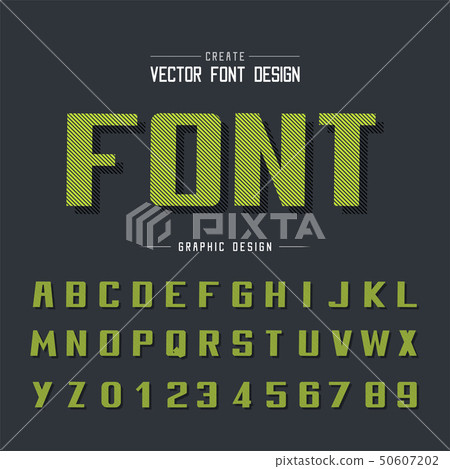 Line Font Shadow and Bold alphabet vector, Writing - Stock Illustration ...