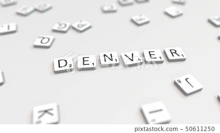 DENVER city name being made with letters. 3D... - Stock Illustration ...