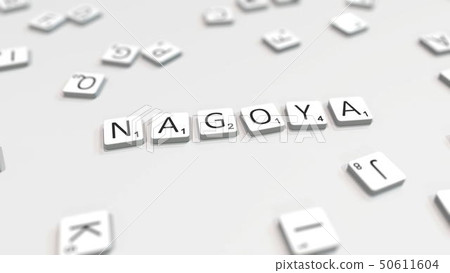 NAGOYA city name being composed with letters.... - Stock Illustration ...