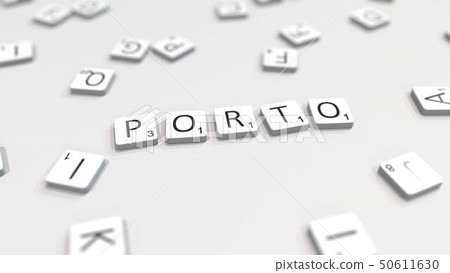 PORTO city name being composed with letters. 3D... - Stock Illustration ...