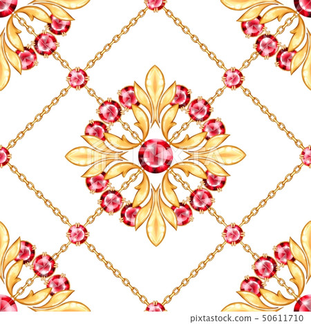 Jewelry background. Seamless pattern with round... - Stock Illustration ...