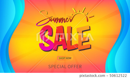 summer banner in hot tone - Stock Illustration [50612522] - PIXTA
