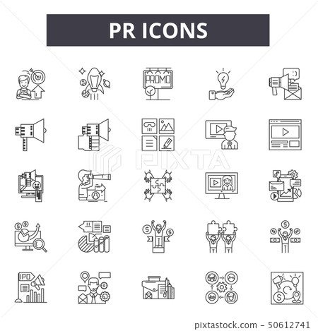 Pr line icons, signs, vector set, linear... - Stock Illustration ...