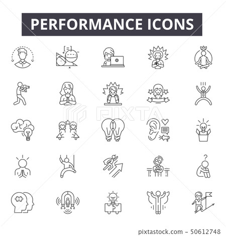Performance line icons, signs, vector set,... - Stock Illustration ...