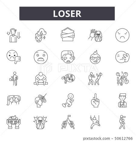 Loser line icons, signs, vector set, linear... - Stock Illustration ...