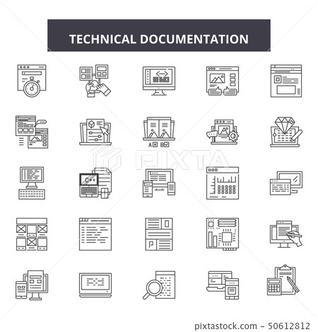 Technical documentation line icons, signs,... - Stock Illustration [50612812] - PIXTA