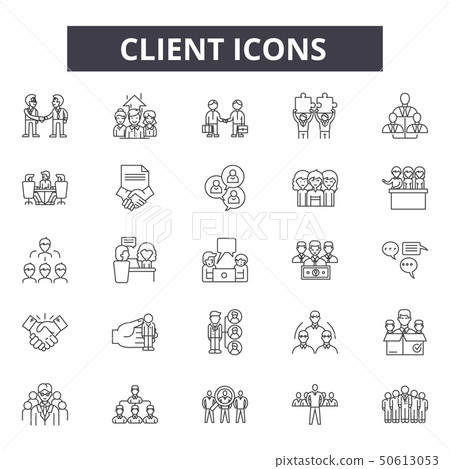 Client concept line icons, signs, vector set,... - Stock Illustration ...