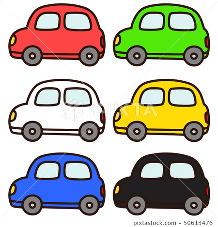 Simple and cute small car illustration set with... - Stock Illustration ...