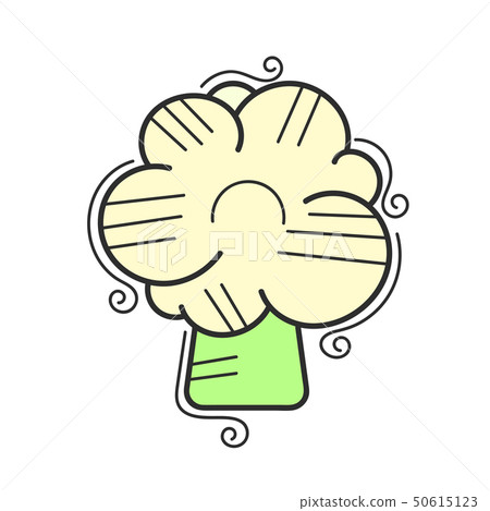 Cauliflower icon in flat style. Isolated object. - Stock Illustration ...