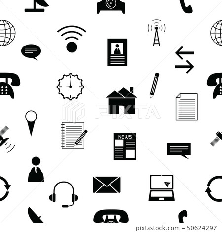contact seamless pattern background icon. - Stock Illustration ...