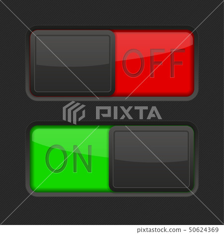 On and Off black toggle switch buttons. Red and... - Stock Illustration ...