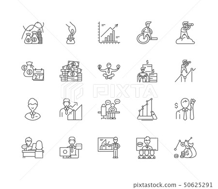 Financial advisor line icons, signs, vector... - Stock Illustration ...