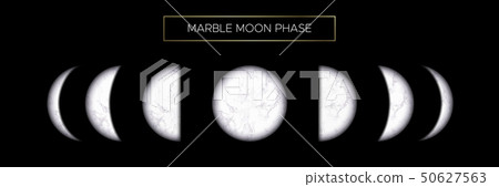 Moon phases of beautiful marble texture - Stock Illustration [50627563 ...