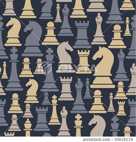 Seamless pattern with chess pieces. Vector - Stock Illustration ...