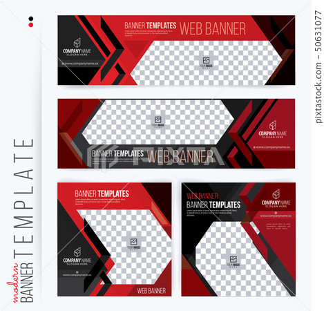 Red and Black Web banners templates, standard - Stock Illustration ...