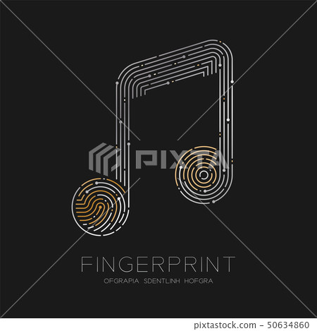 Music note sign pattern Fingerprint scan logo icon - Stock Illustration ...