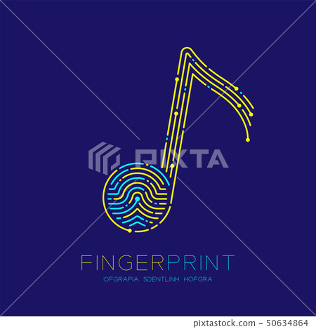 Music note sign pattern Fingerprint scan logo icon - Stock Illustration ...