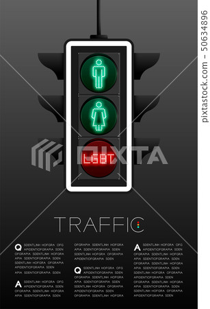 LED Traffic Light with gender sign, Sexuality - Stock Illustration ...