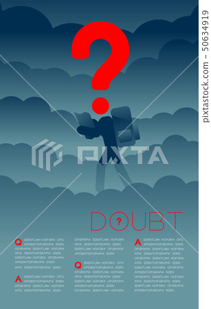 Doubt man traveler with Question mark icon - Stock Illustration ...