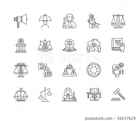 Arbitration line icons, signs, vector set,... - Stock Illustration ...