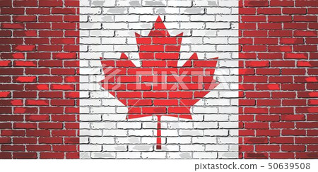 Shiny flag of Canada on a brick wall - Stock Illustration [50639508 ...