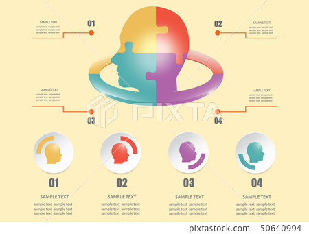 Modern infographic vector with puzzle head - Stock Illustration ...