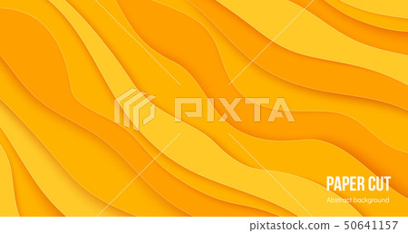 Paper cut background. 3D abstract wave layers,... - Stock Illustration ...
