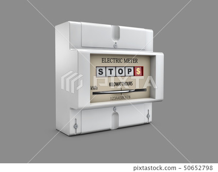 3d Illustration of Electric meter on gray... - Stock Illustration ...
