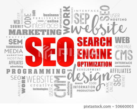 SEO (Search Engine Optimization) word cloud - Stock Illustration ...