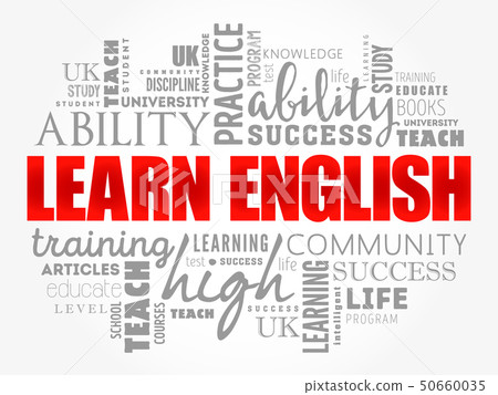 Learn English word cloud collage - Stock Illustration [50660035] - PIXTA