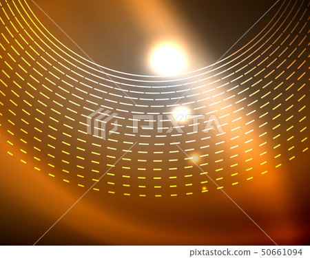 Dark space with neon color glowing lights... - Stock Illustration ...