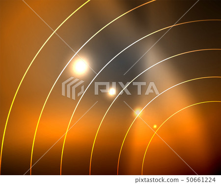 Dark space with neon color glowing lights... - Stock Illustration ...