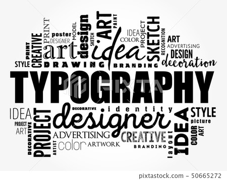 TYPOGRAPHY word cloud collage - Stock Illustration [50665272] - PIXTA