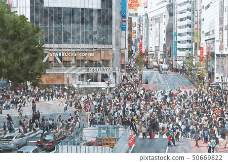 Shibuya landscape - Stock Illustration [50669822] - PIXTA