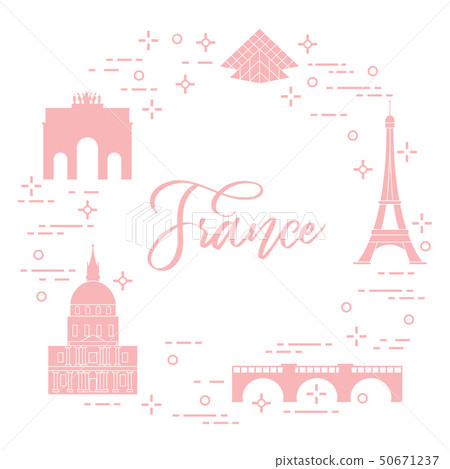 Famous buildings of Paris Symbols and landmarks. - Stock Illustration ...