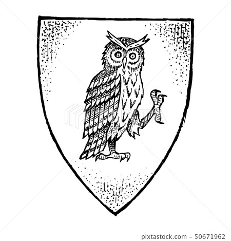 Animal for Heraldry in vintage style. Engraved... - Stock Illustration ...