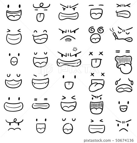 vector set of cartoon face - Stock Illustration [50674136] - PIXTA