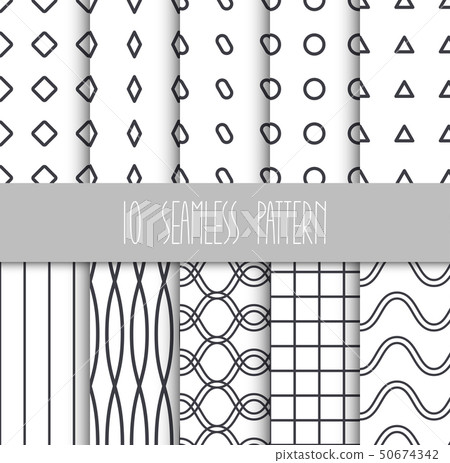 Set of seamless geometric patterns - Stock Illustration [50674342] - PIXTA