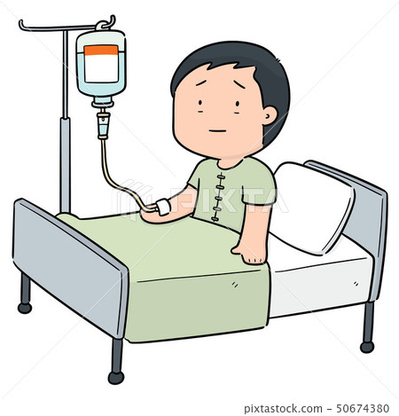 vector of patient using infusion medicine - Stock Illustration ...