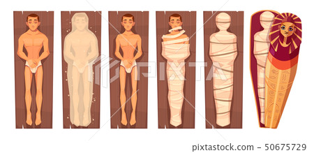 Egyptian mummy mummification process vector - Stock Illustration ...