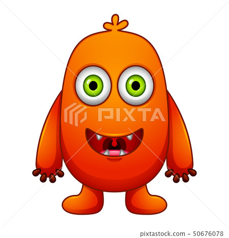 Cute little red cartoon monster isolated - Stock Illustration [50676078 ...
