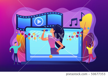 Music video concept vector illustration. - Stock Illustration [50677353 ...