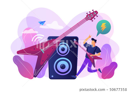 Rock music concept vector illustration. - Stock Illustration [50677358 ...