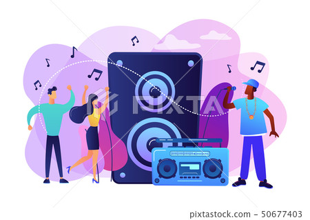 Hip-hop music concept vector illustration. - Stock Illustration ...