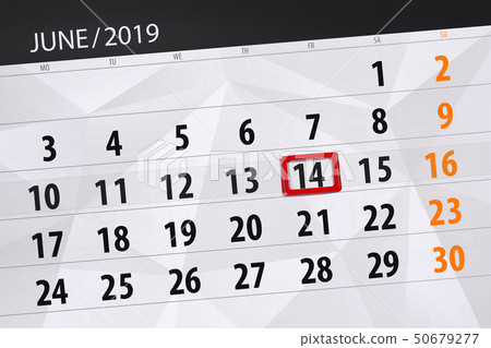 Calendar june 2019, 14, friday - Stock Illustration [50679277] - PIXTA