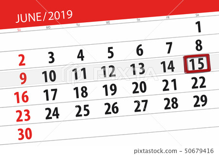 Calendar june 2019, 15, saturday - Stock Illustration [50679416] - PIXTA