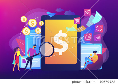 E-invoicing concept vector illustration. - Stock Illustration [50679528 ...