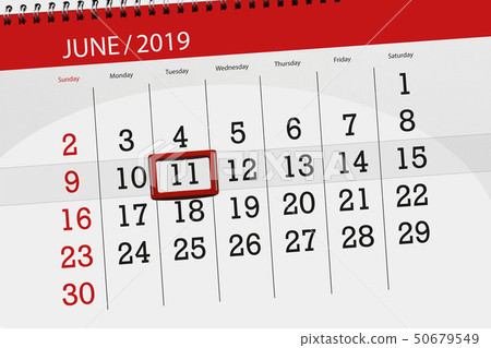 Calendar june 2019, 11, tuesday - Stock Illustration [50679549] - PIXTA