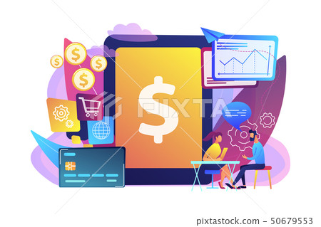 Core banking IT system concept vector... - Stock Illustration [50679553 ...